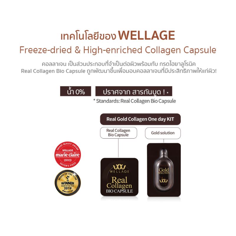 รีวิว Wellage Real Collagen Bio Capsule and Gold Solution One Day Kit ...